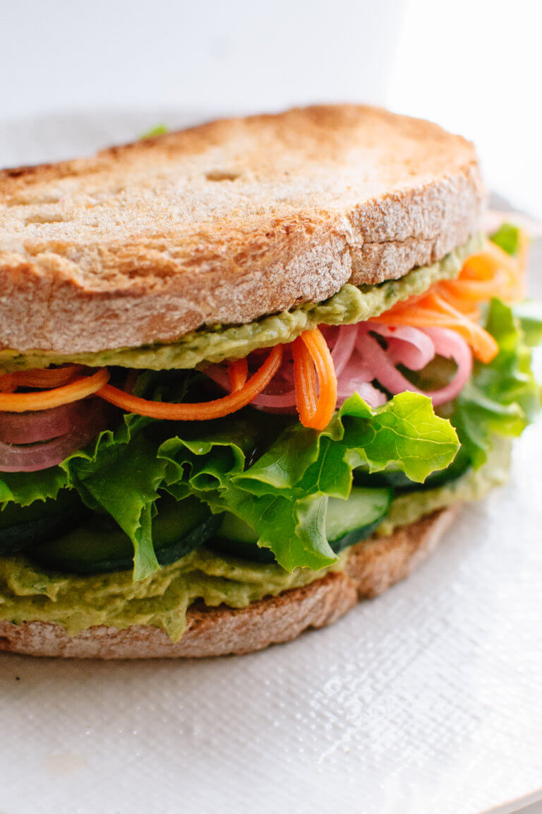 Green Goddess Hummus Sandwich - Cookie and Kate