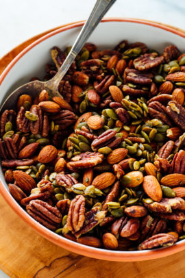 Sweet & Spicy Roasted Party Nuts Recipe - Cookie and Kate
