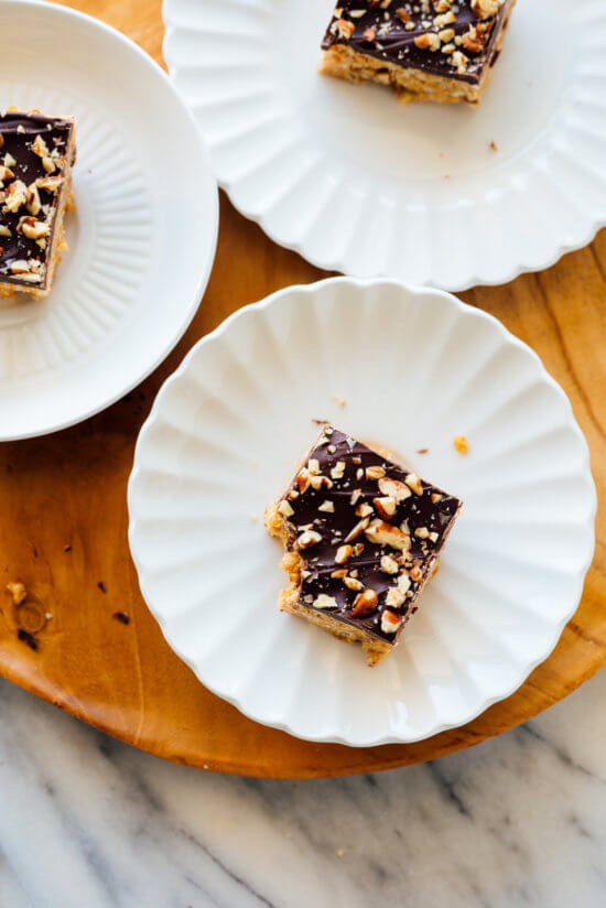 Chocolate Peanut Butter Crispy Bars - Cookie and Kate