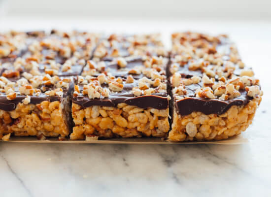 Chocolate Peanut Butter Crispy Bars - Cookie and Kate