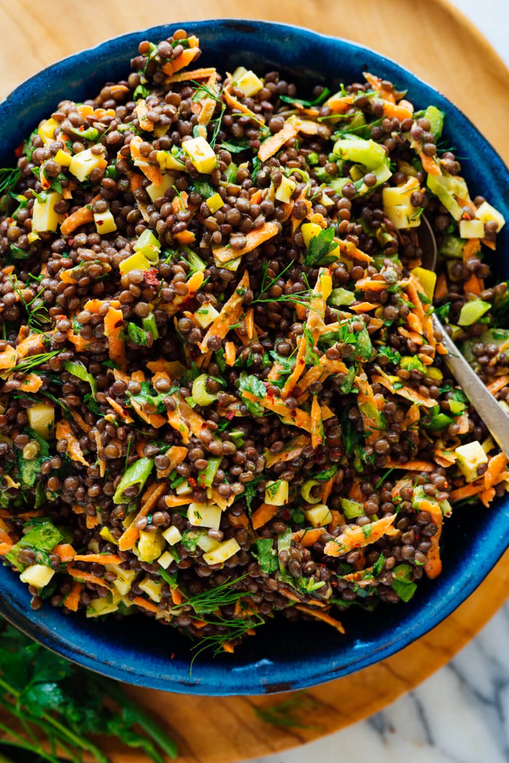 Tangy Lentil Salad with Dill & Pepperoncini - Cookie and Kate